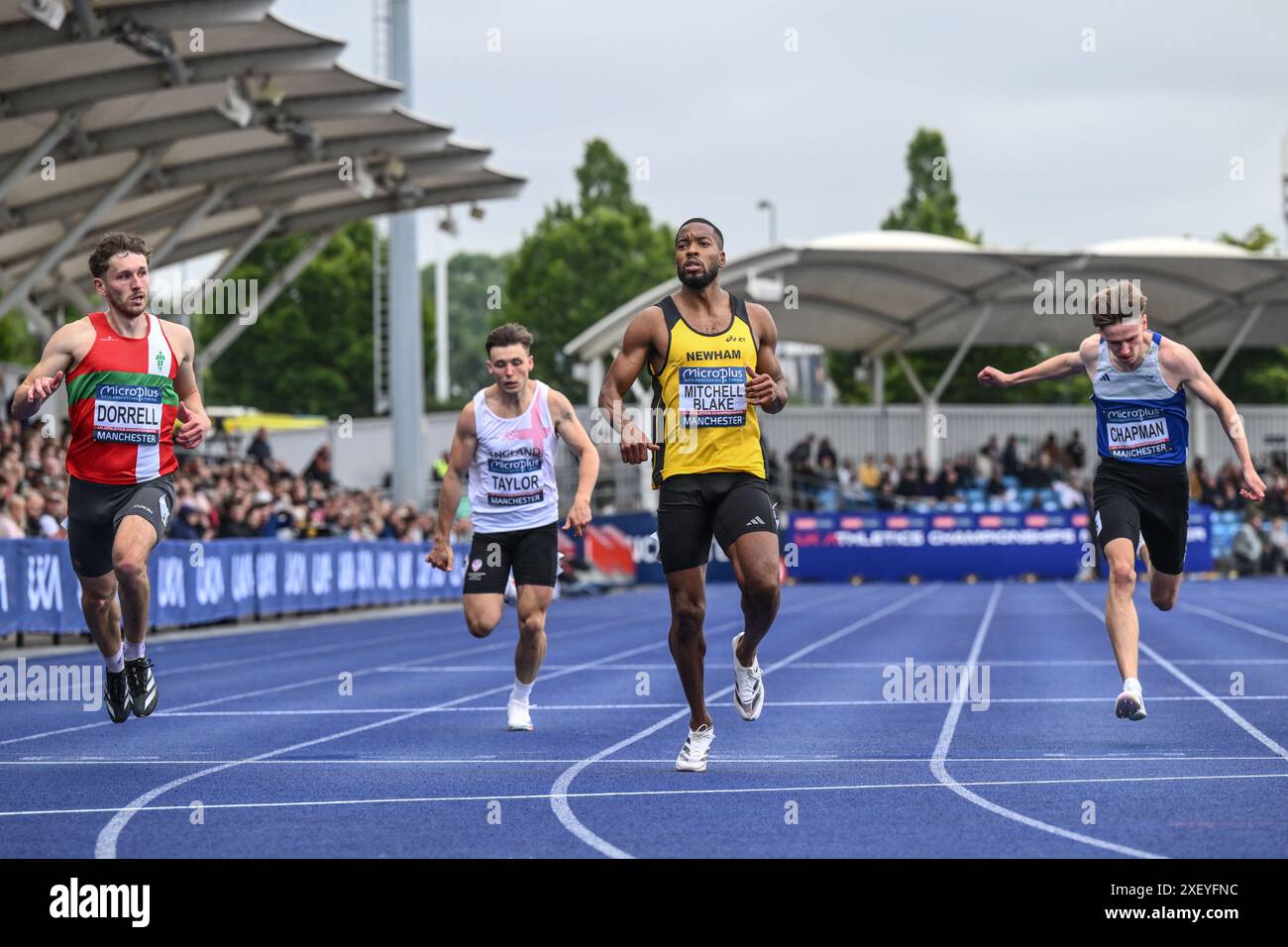 Mitchell Blake wins the first heat of the mens 200m during the ...
