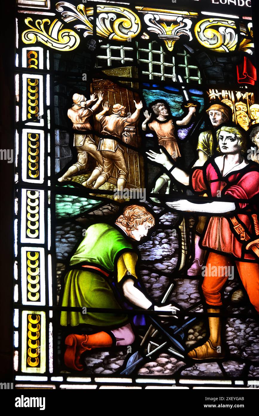 Stained Glass Windows Guildhall Derry Stock Photo - Alamy