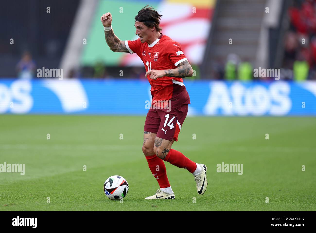 Berlin, Germany. 29th June, 2024. Steven Zuber of Switzerland in action ...