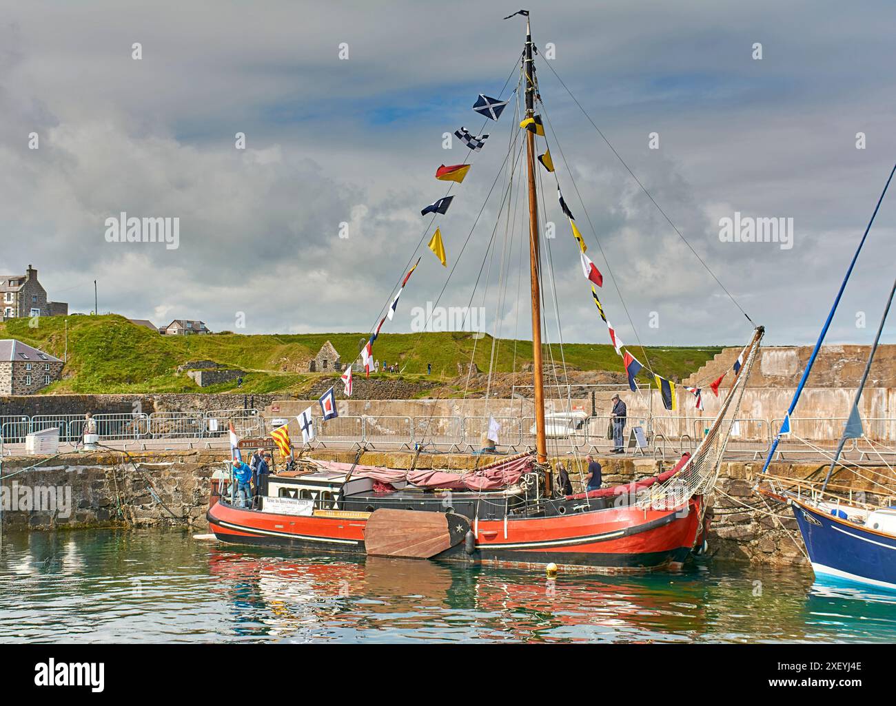 Portsoy Boat Festival boats in the harbour the Drie Gebroeders Stock ...
