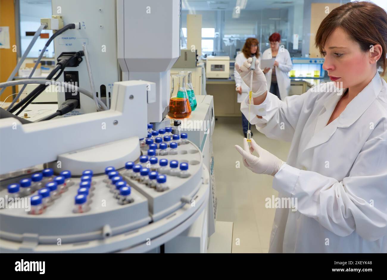GC / MS. Gas chromatograph with mass detector. Analysis of organic ...