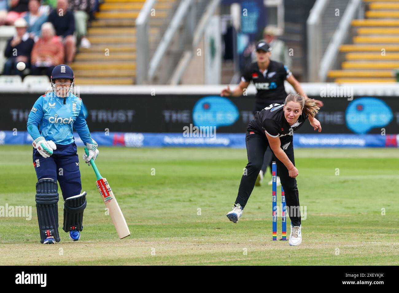 Worcester, UK. 30th June, 2024. Jess Kerr of New Zealand in action ...