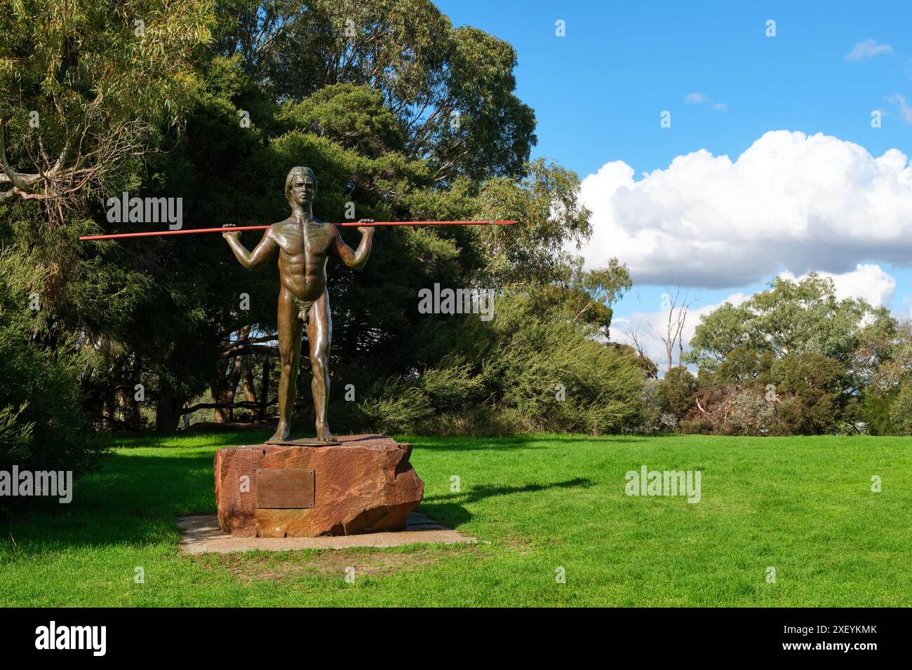 Sculpture of Aboriginal leader and warrior Yagan, of the Noongar nation ...