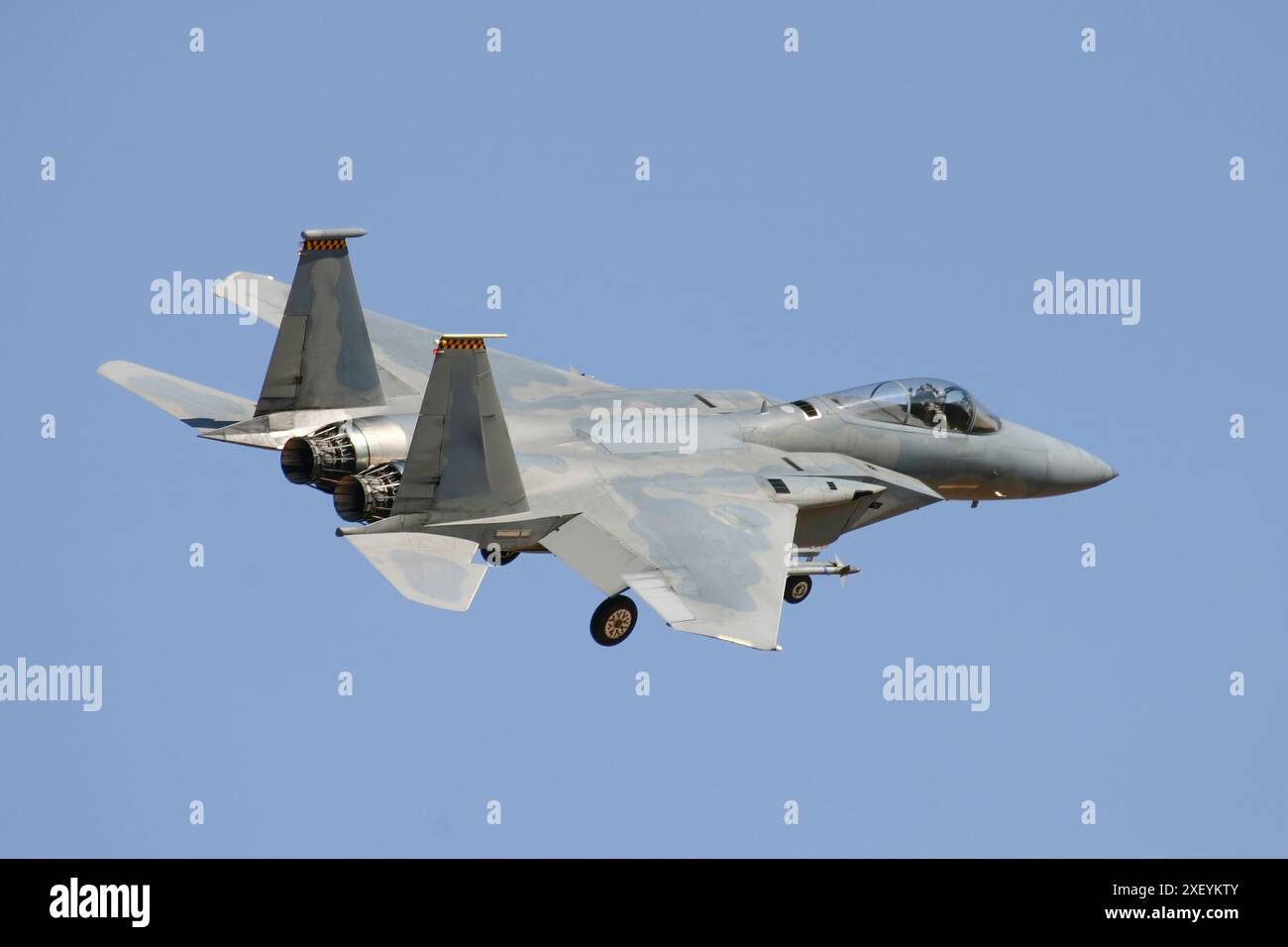 F15 Fighter Jet in Flight. Action photograph of Fast Jet military ...