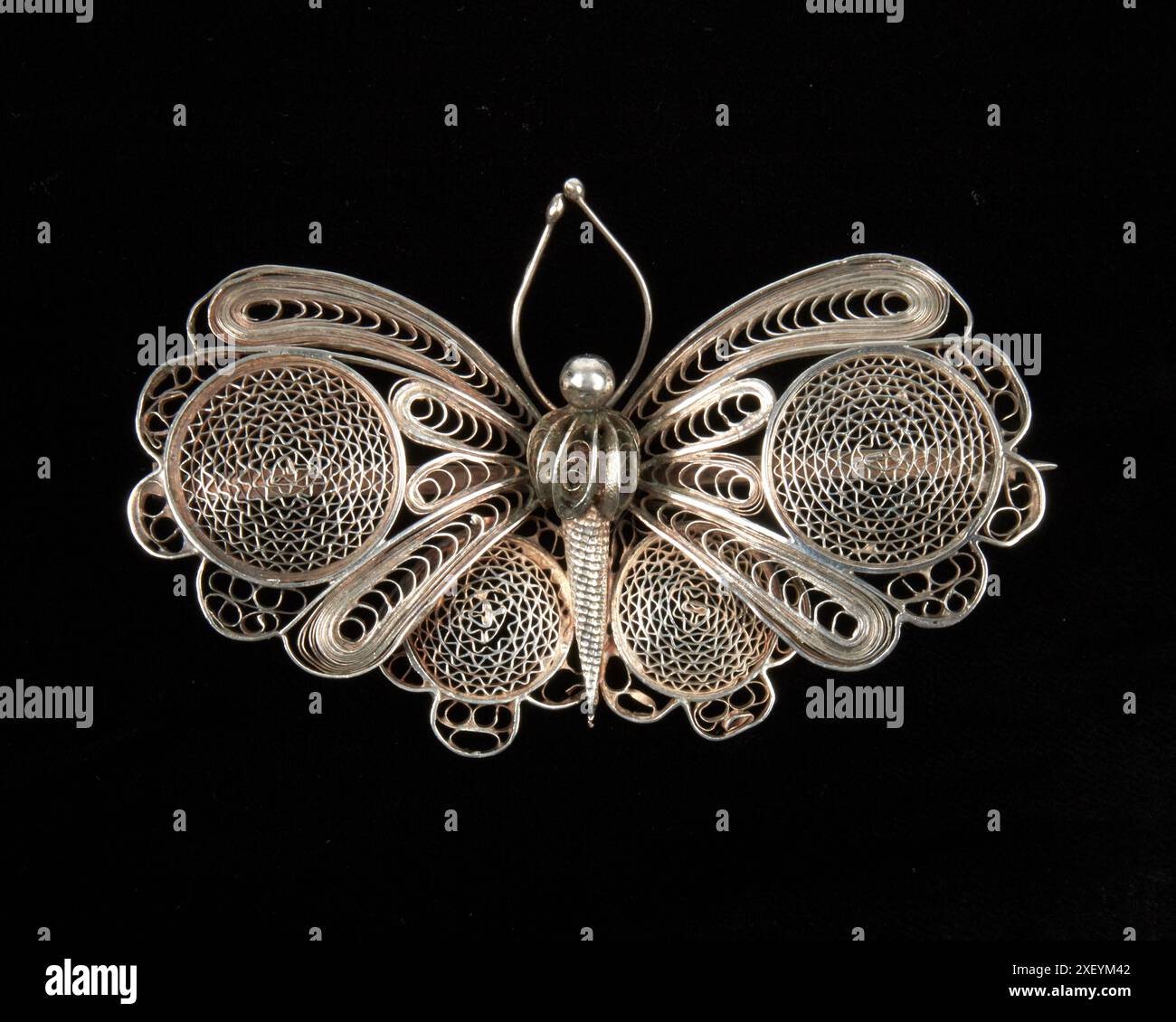 Large Silver Filigree Butterfly Brooch 1950s Stock Photo - Alamy