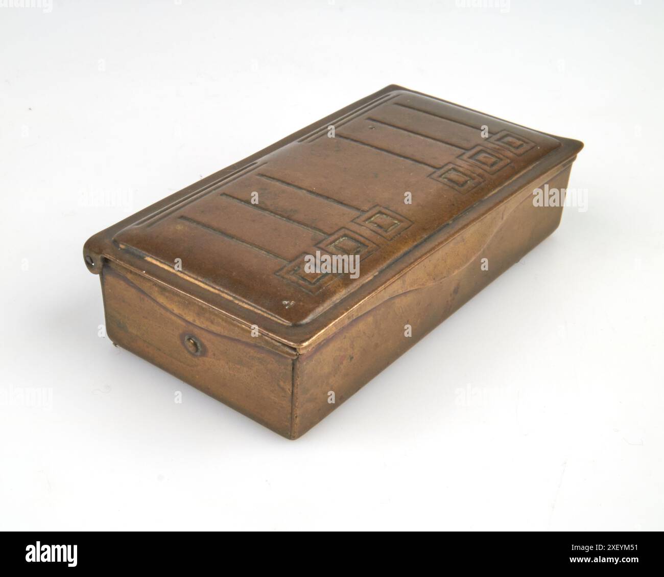 Antique 1910s Austrian Art Nouveau Secessionist brass postal stamp box ...