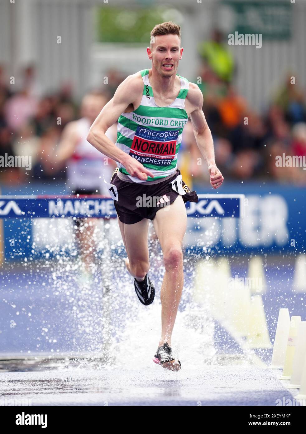 Phil Norman in the Mens 3000m Steeplechase during day two of the Olympic Trials and UK Athletics ...