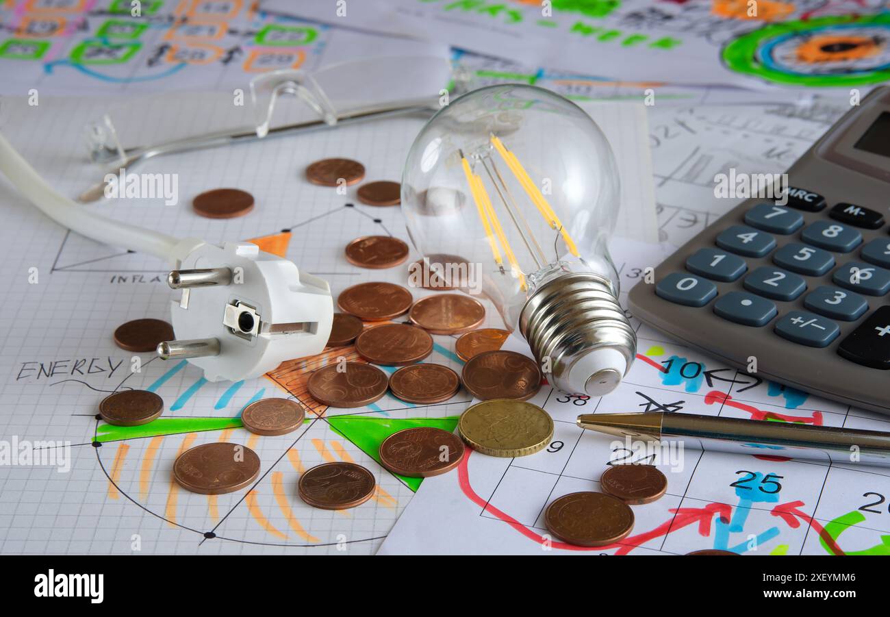 Business concept: Planning for energy costs in the monthly budget ...