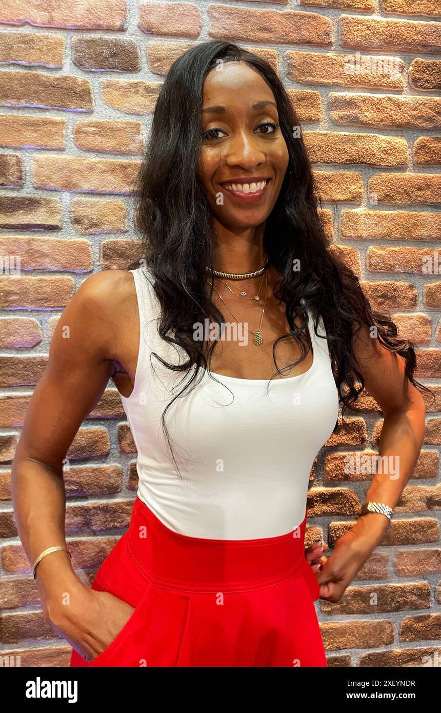 Die Sängerin und Profi-Volleyballerspielerin Norisha Campbell. Sie ...