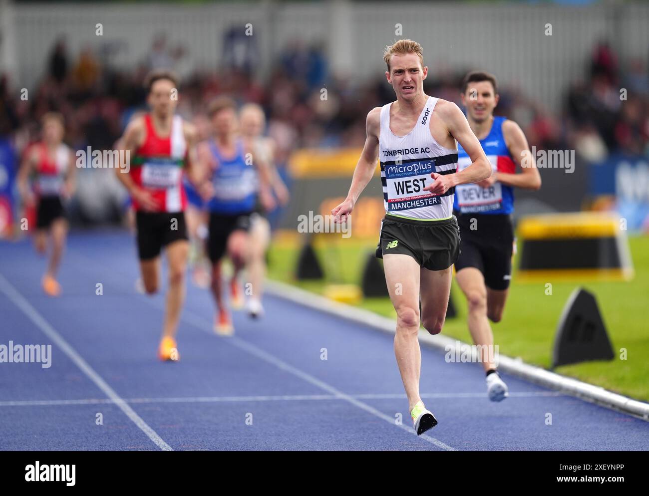 James West wins the Men's 5000m during day two of the Olympic Trials ...