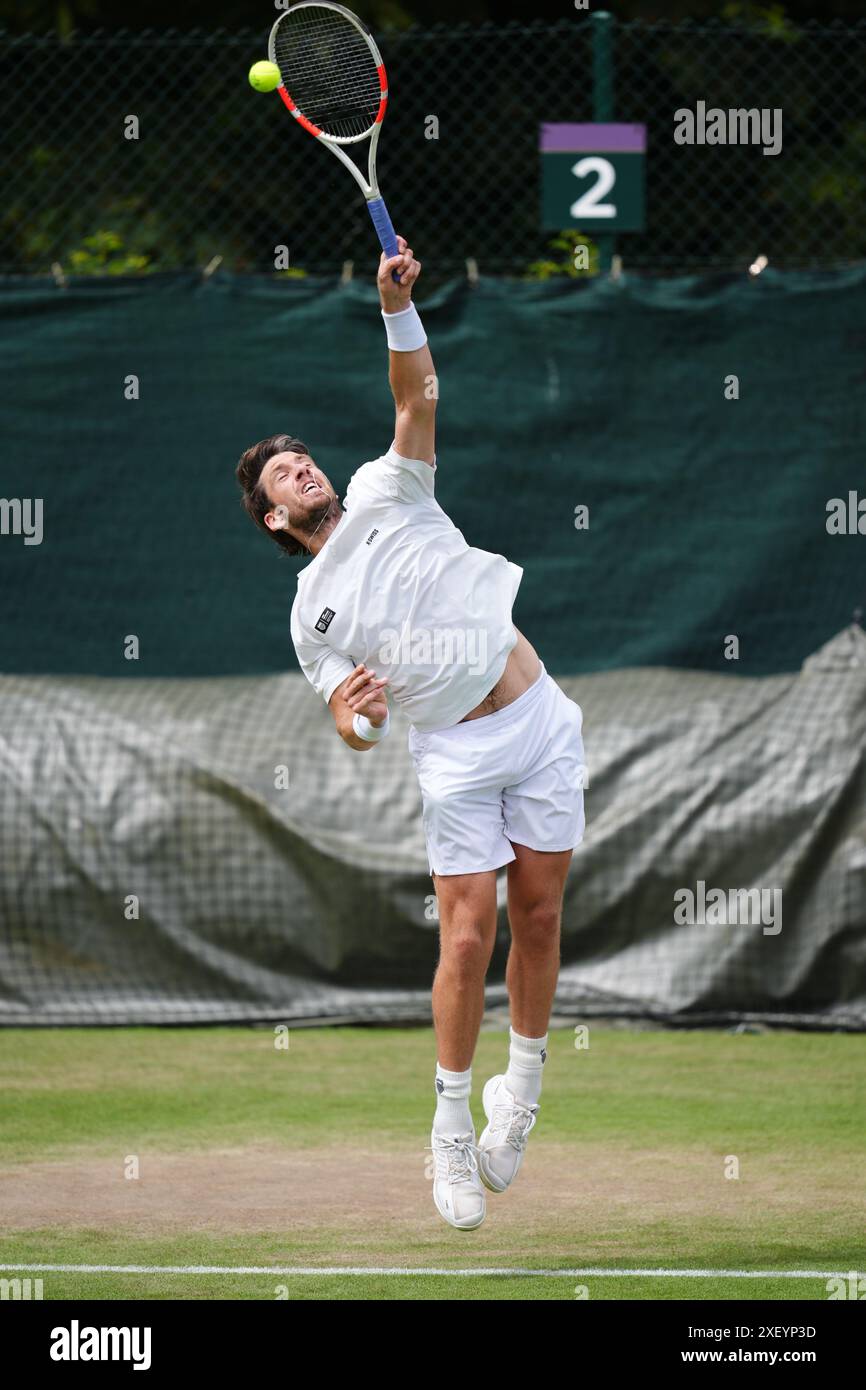 Cameron Norrie during a training session at the All England Lawn Tennis ...