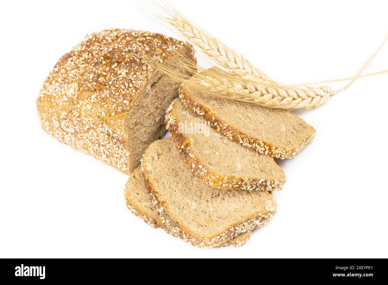 Rye bread slices isolated on white background Stock Photo - Alamy