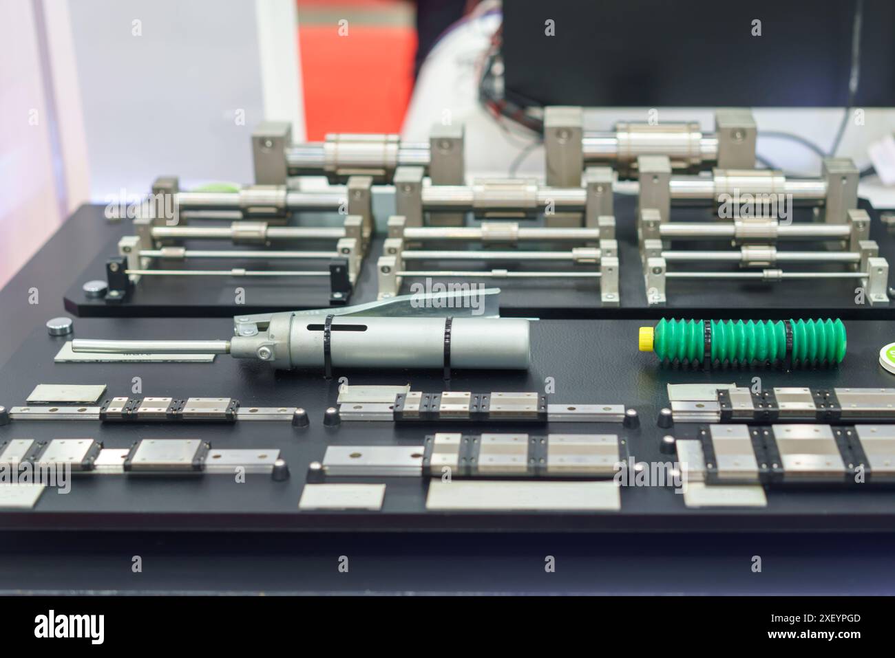 detailed display of precision linear motion components, showcasing the ...