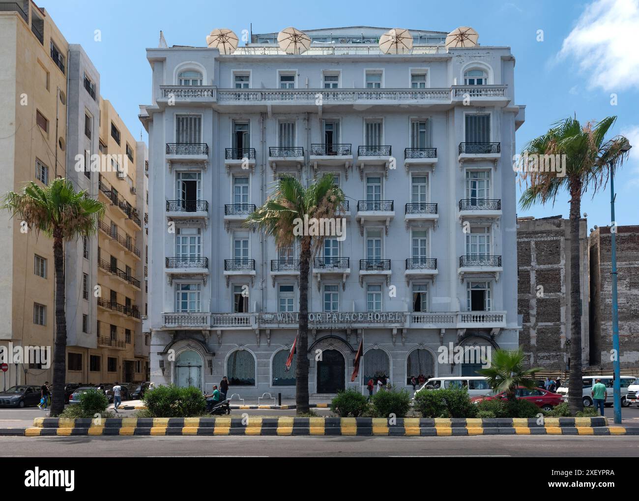 The heritage Windsor Palace Hotel on the Mediterranean Sea front of ...