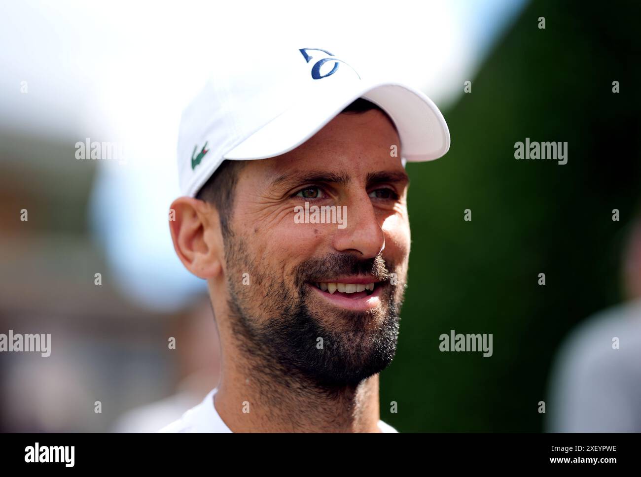 Novak Djokovic during a training session at the All England Lawn Tennis ...