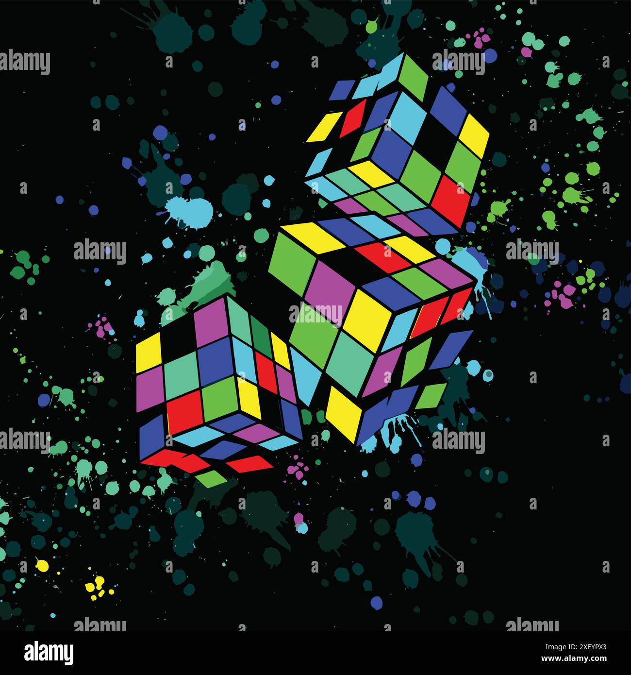 3x3 rubik's cube Stock Vector Images - Alamy