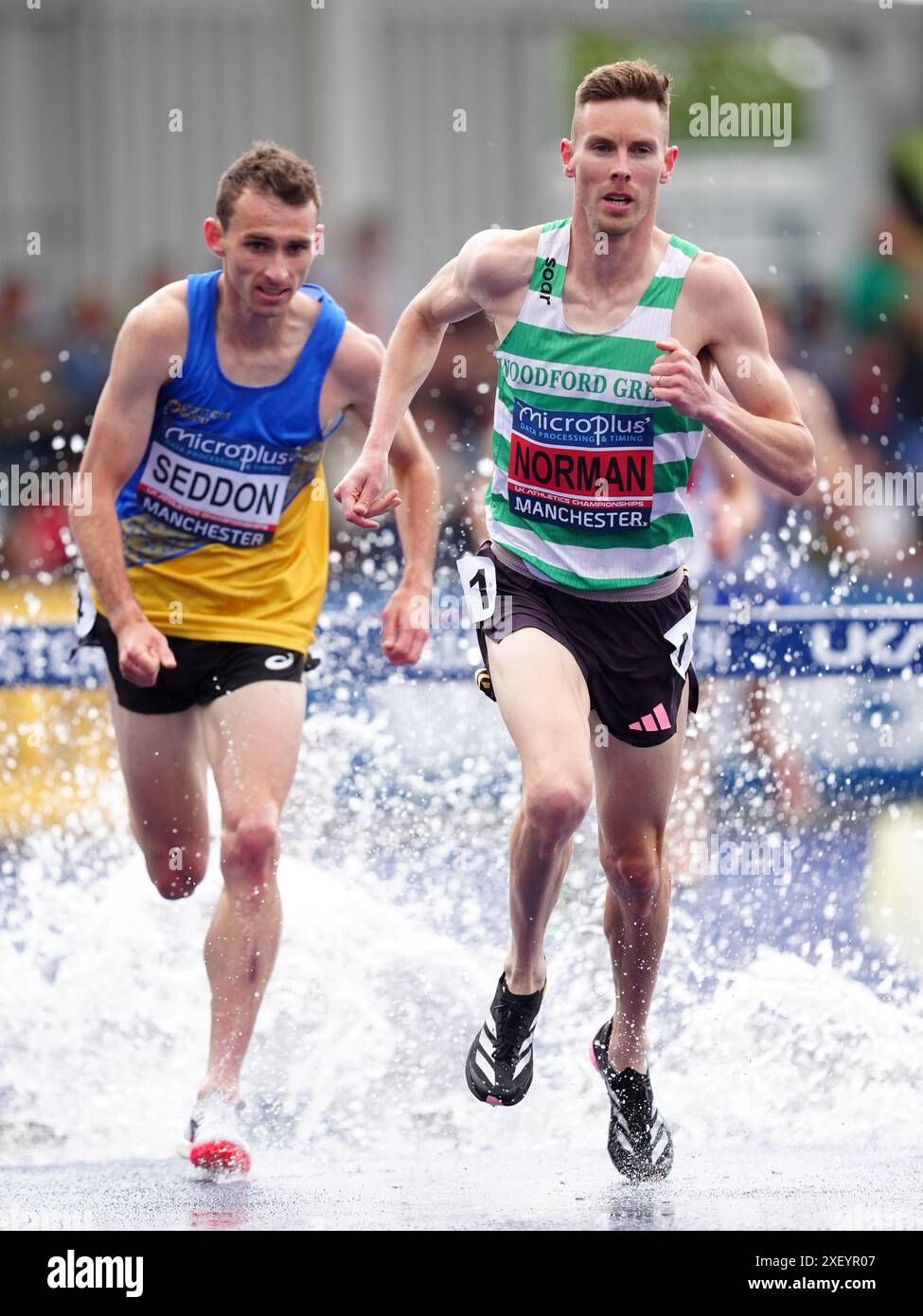 Zak Seddon and Phil Norman in the Mens 3000m Steeplechase during day two of the Olympic Trials ...