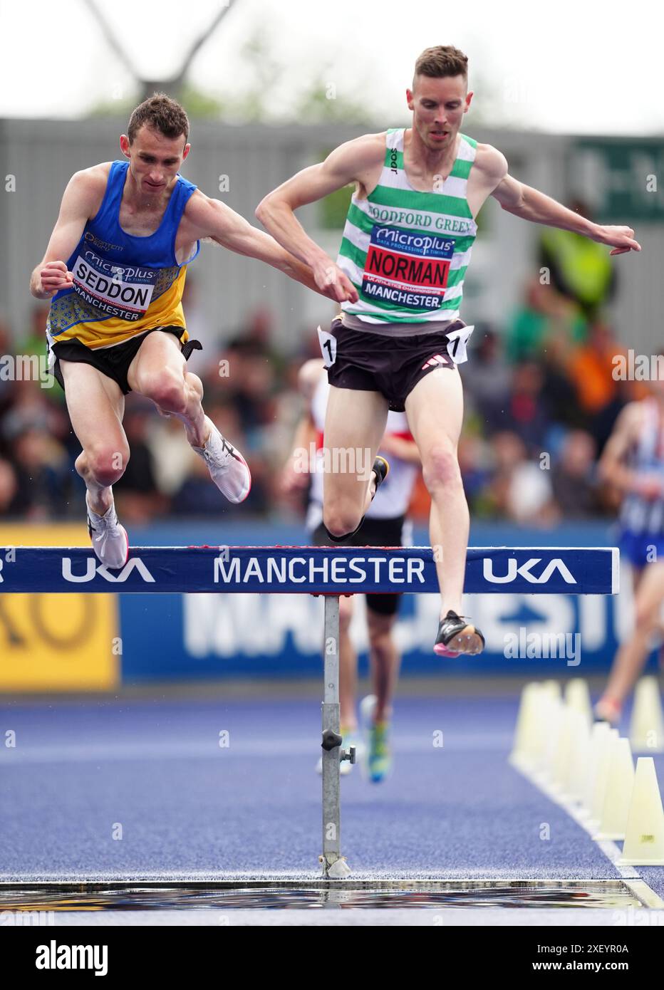 Zak Seddon and Phil Norman in the Mens 3000m Steeplechase during day two of the Olympic Trials ...
