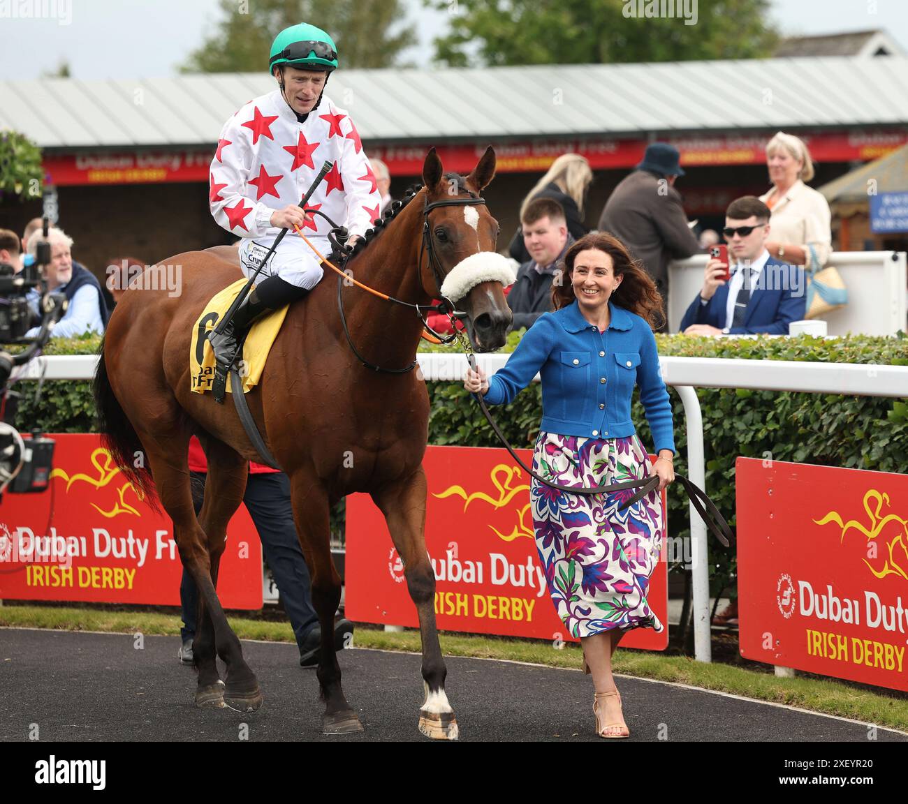 Owner Madeline Burns leads Amazon Lady ridden by Billy Lee after ...