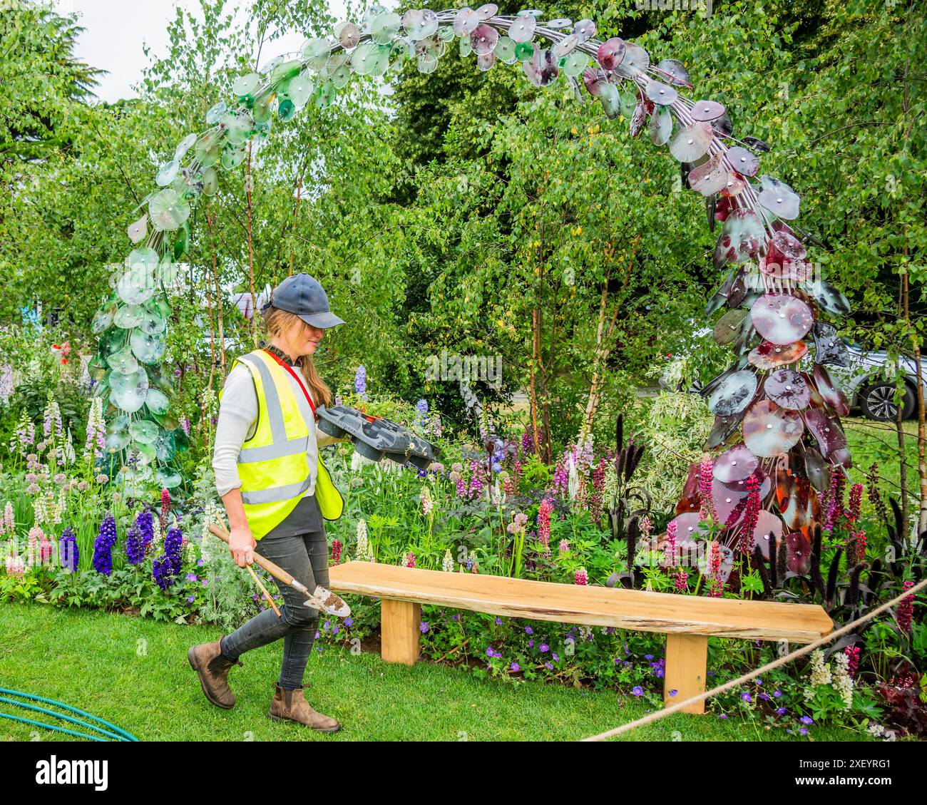 London, UK. 30th June, 2024. Final work on the RHS Britain in Bloom ...
