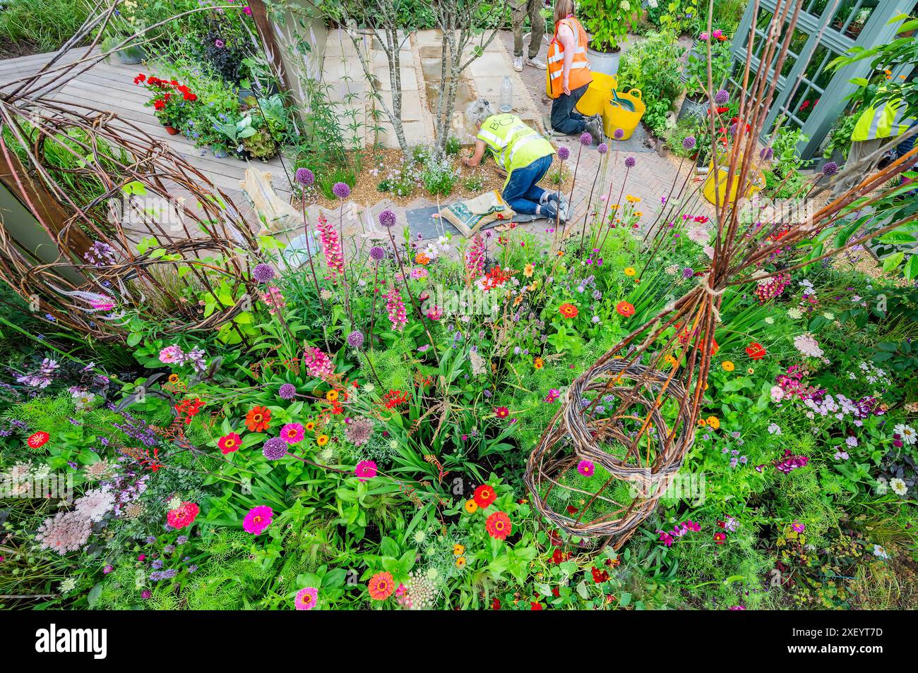 London, UK. 30th June, 2024. Final adjustments to the RHS Peat-free ...
