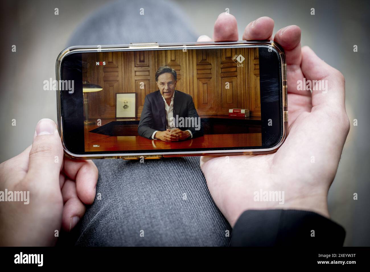 THE HAGUE - Outgoing Prime Minister Mark Rutte during a final speech ...