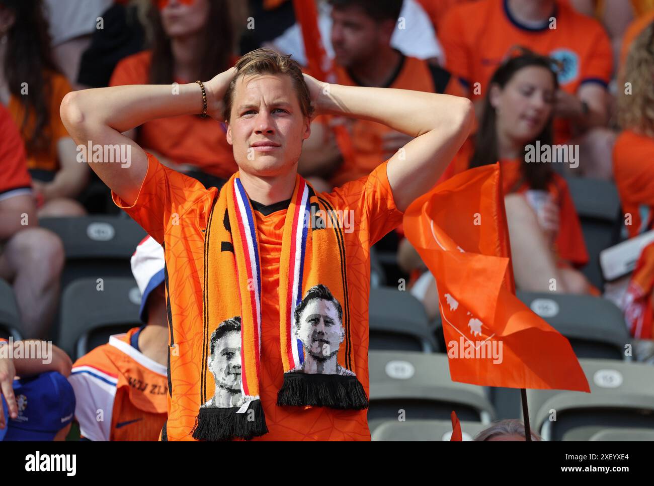Berlin, Germany - June 25, 2024: Dutch supporter on tribunes of ...