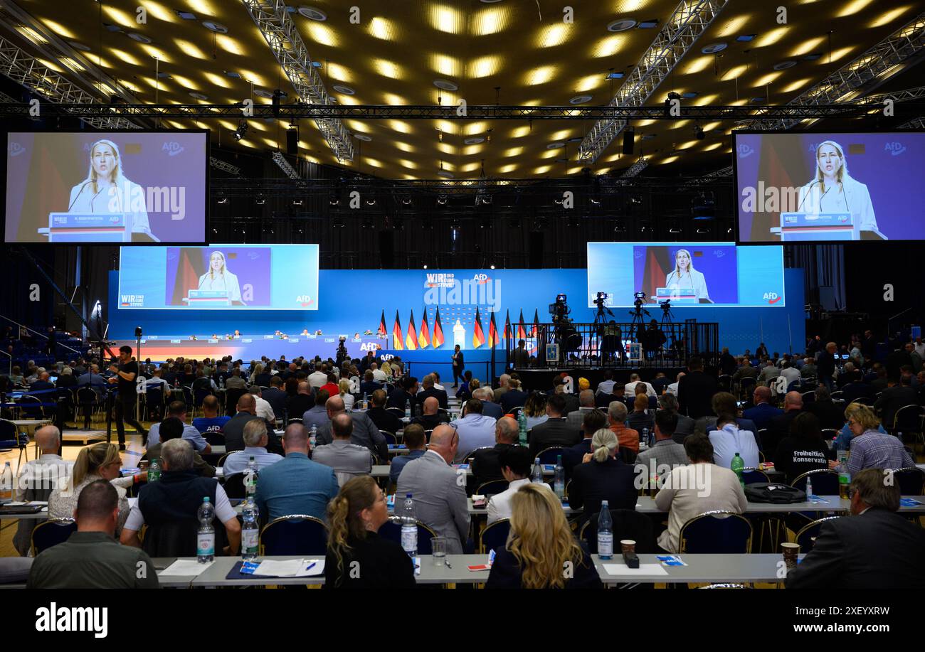 Essen, Germany. 30th June, 2024. Anna Rathert (AfD) speaks at the AfD ...