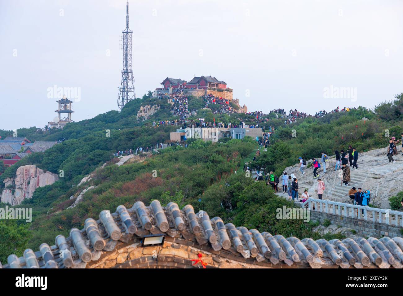 Tourists are visiting Mount Tai Scenic Spot in Tai'an, East China's ...