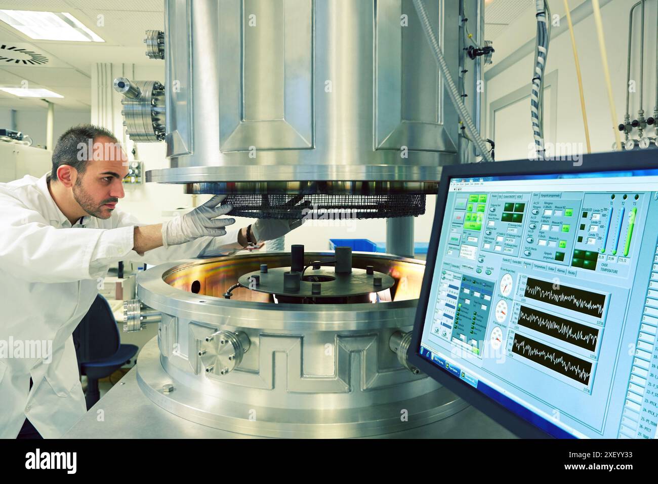 Active screen plasma nitriding system. Vacuum chamber. Laboratory ...