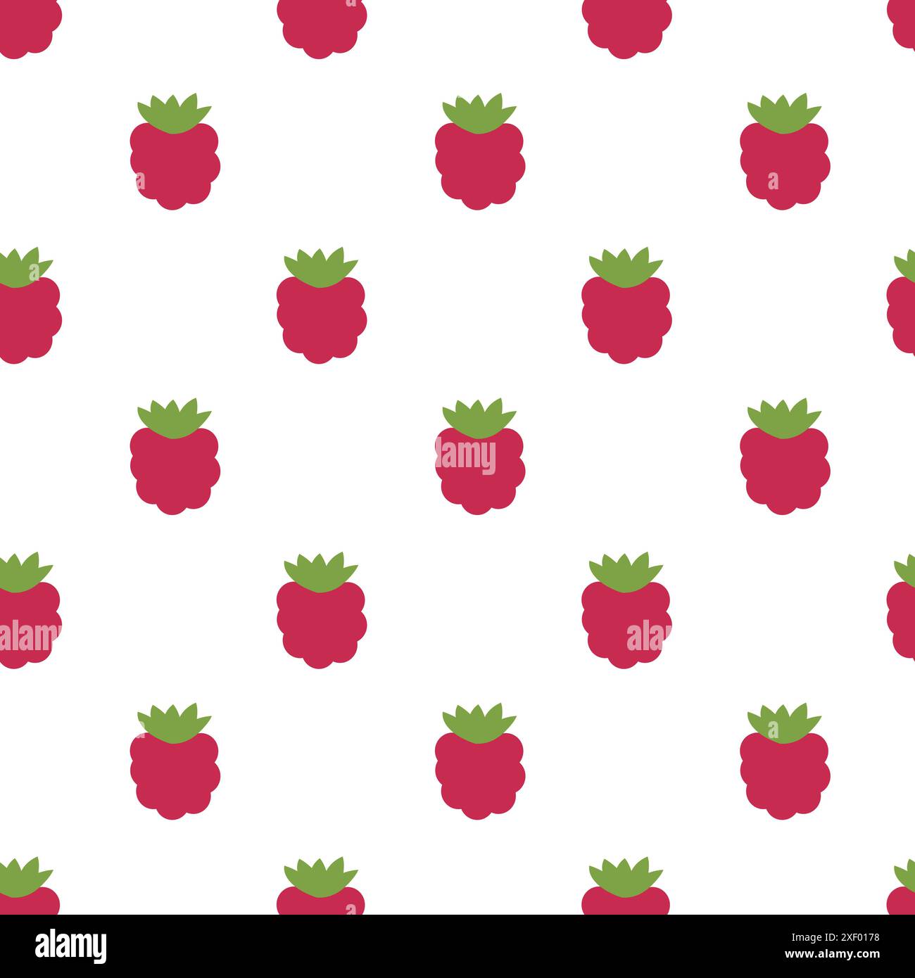 Simple Raspberry seamless pattern. Berry food summer background. Vector flat illustration Stock ...