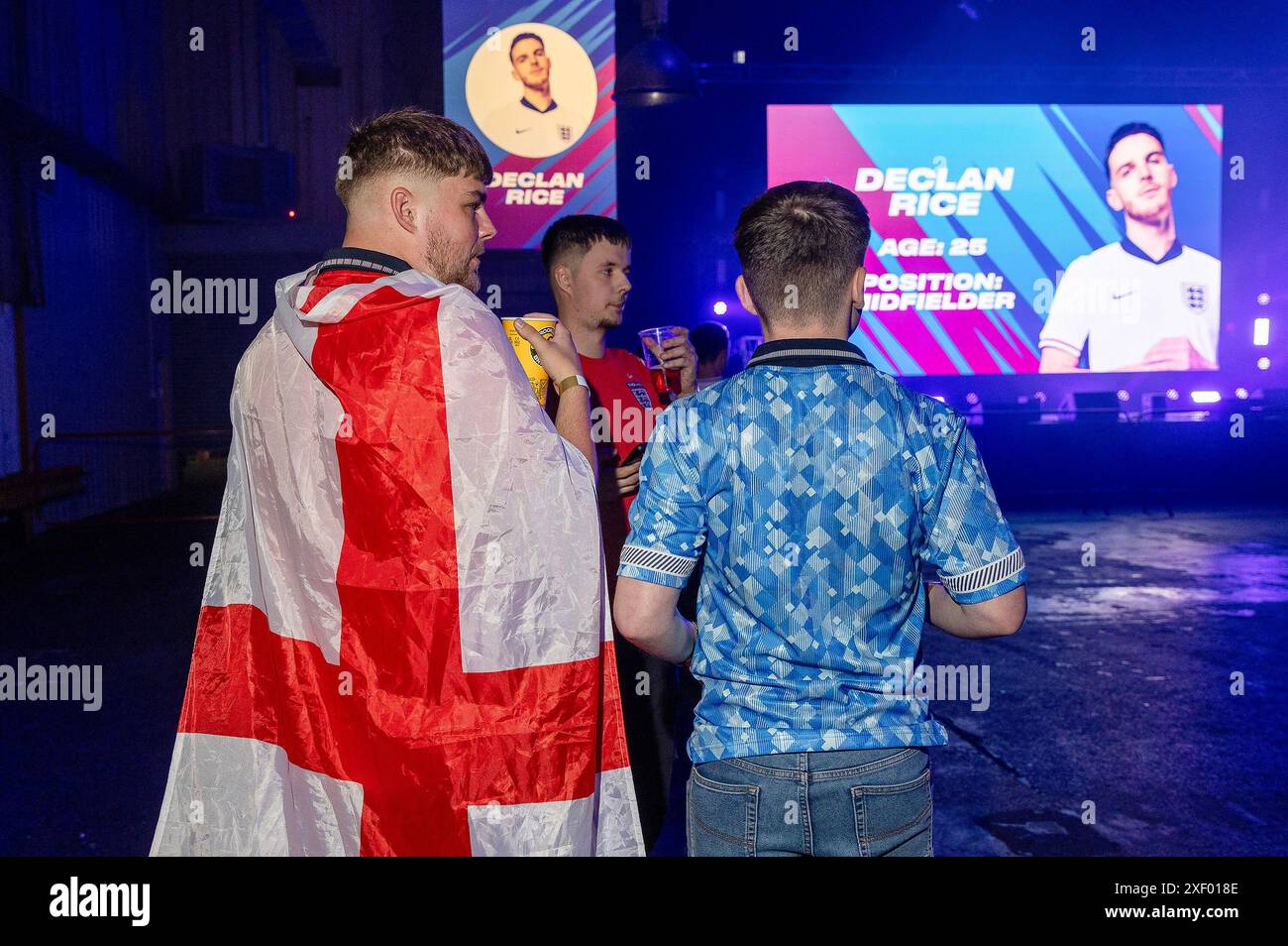 England fans at the Diecast, Manchester, during a screening of the UEFA ...