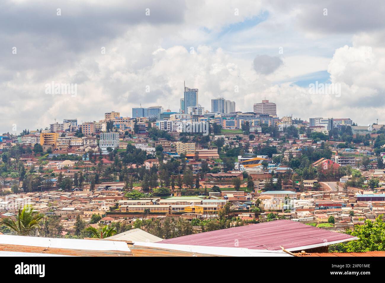 KIGALI, RWANDA - 7TH NOV 23: A view of the skyline in Kigali during the ...