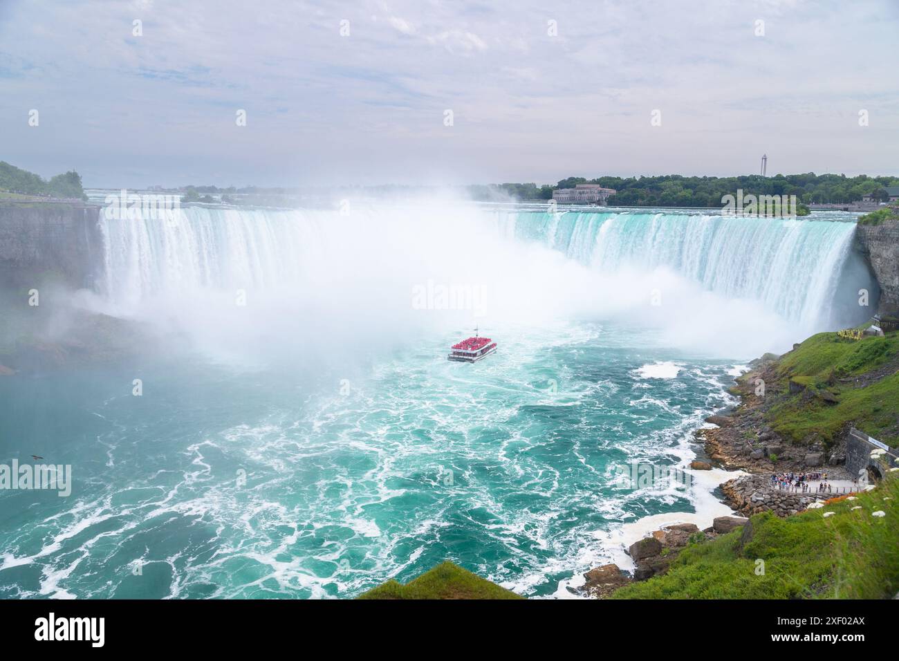 NIAGARA FALLS, CANADA - 27TH JUL 2022: A large group of people on the ...