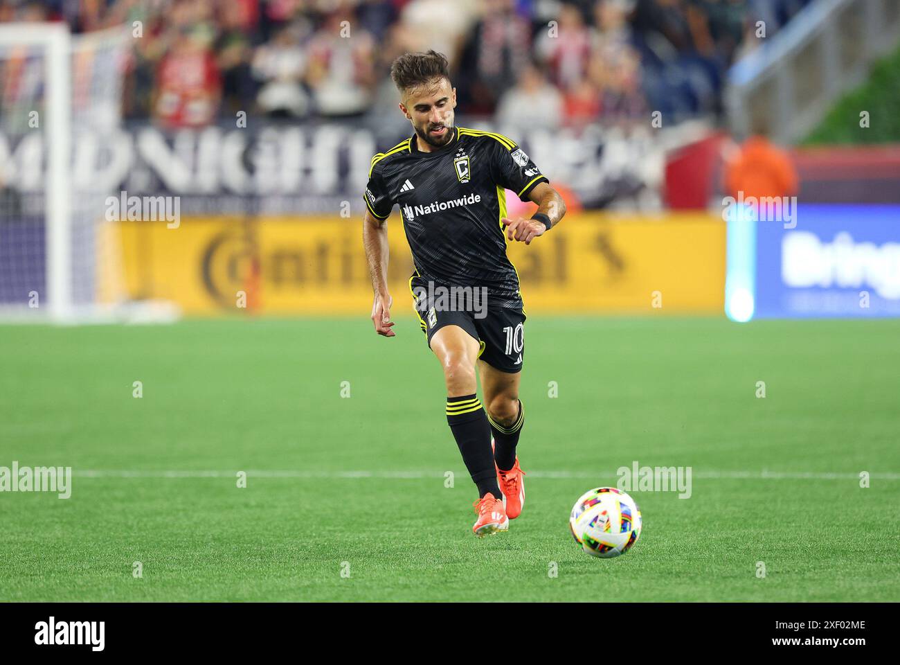 June 29, 2024; Foxborough, MA, USA; Columbus Crew forward Diego Rossi ...