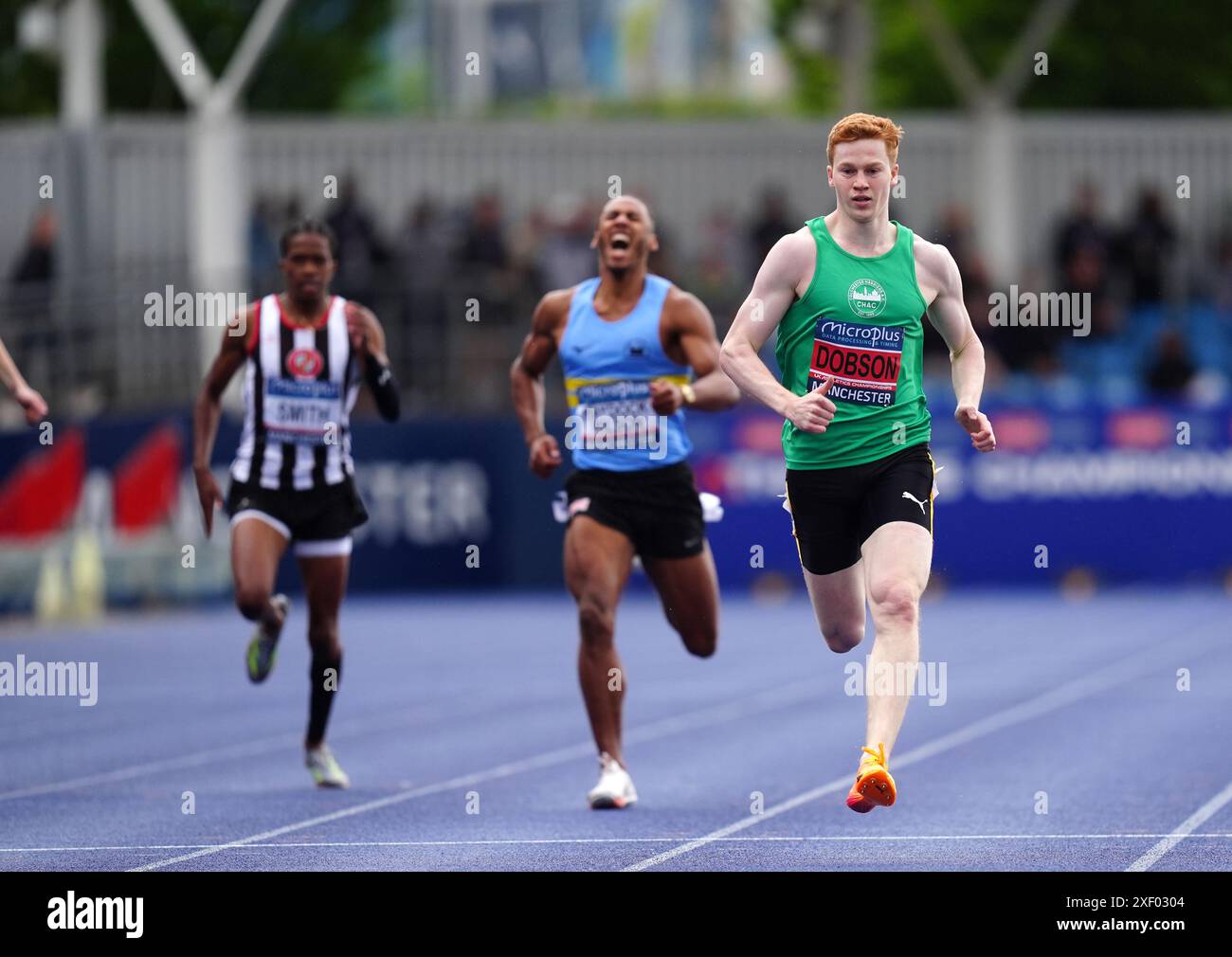 Charlie Dobson (right) wins the Men's 400m final during day two of the ...