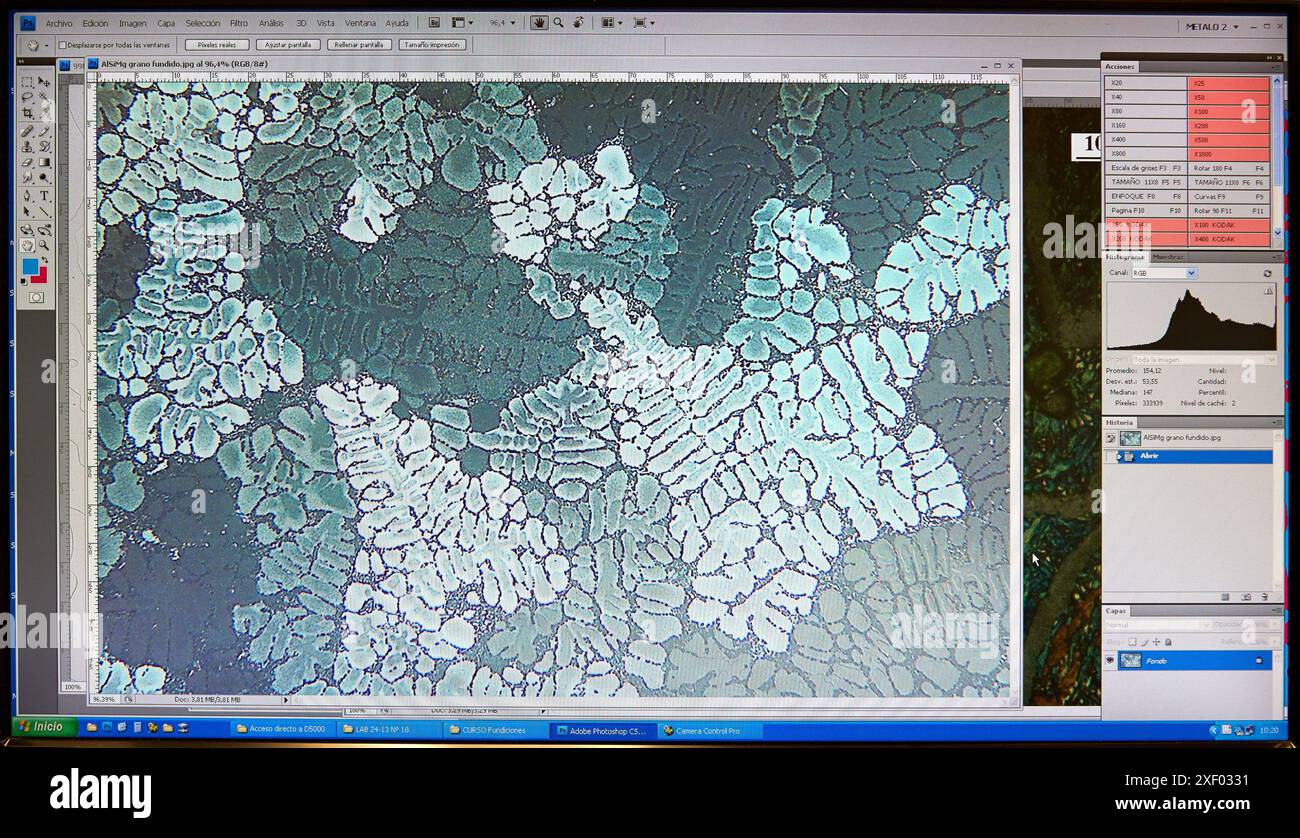 Cast steel structure. Analysis of embedded samples. Optical microscopy ...