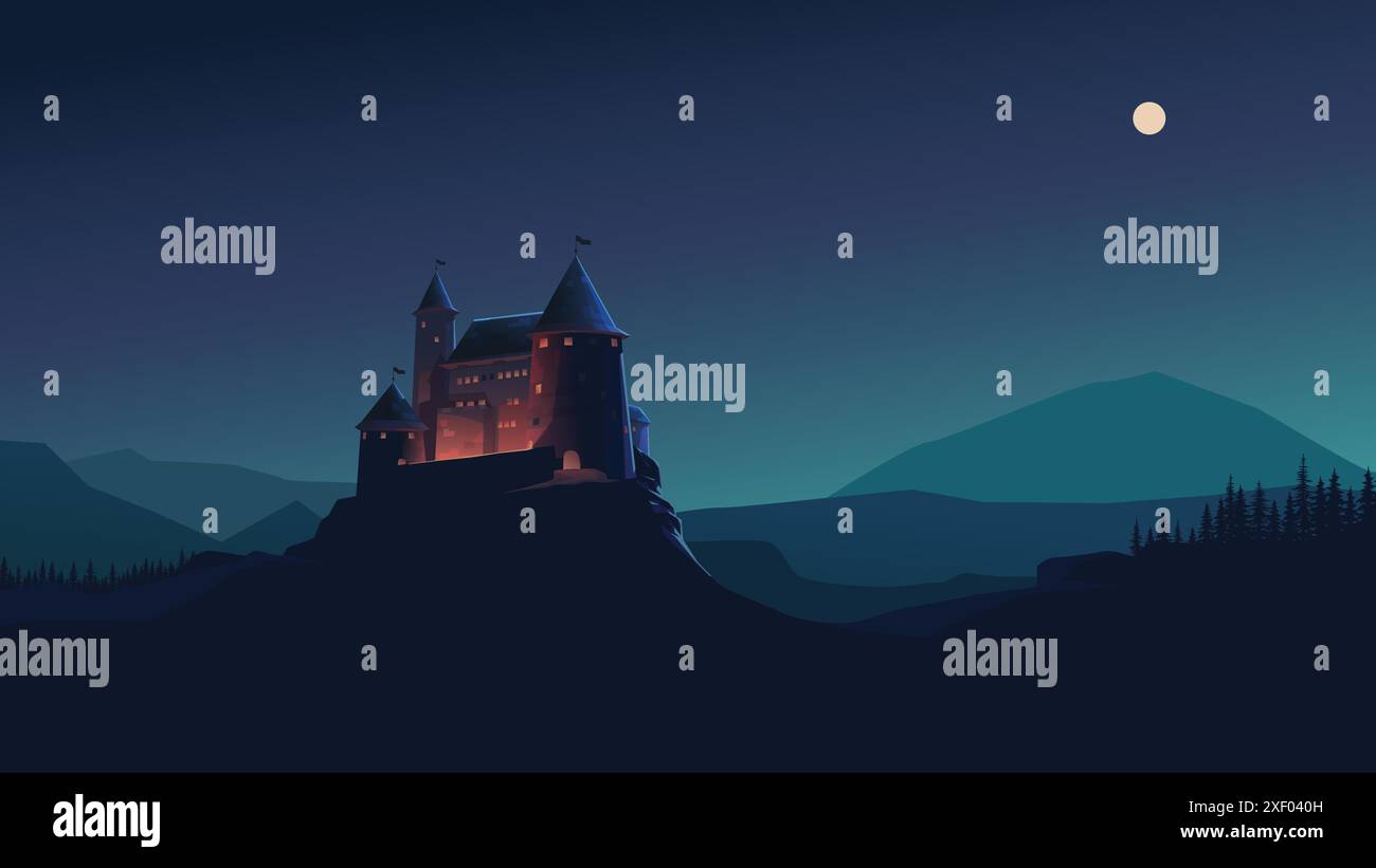 Big black castle Stock Vector Images - Alamy
