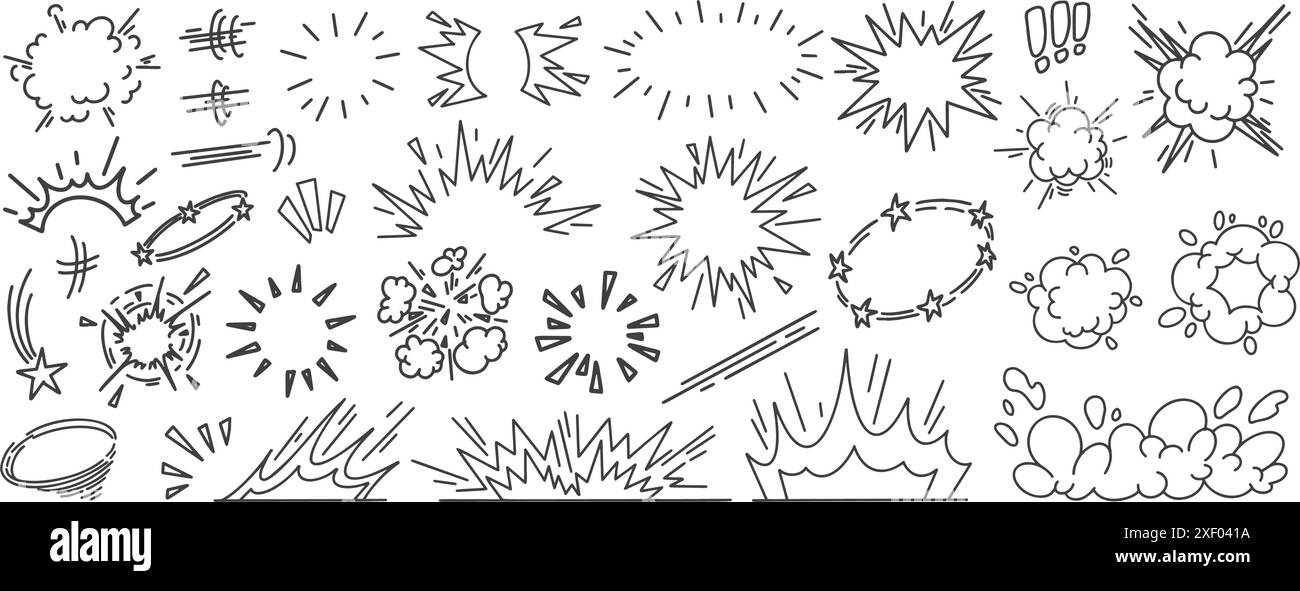 Comic boom effect. Cartoon vector bomb burst. Bang and pow splashes ...