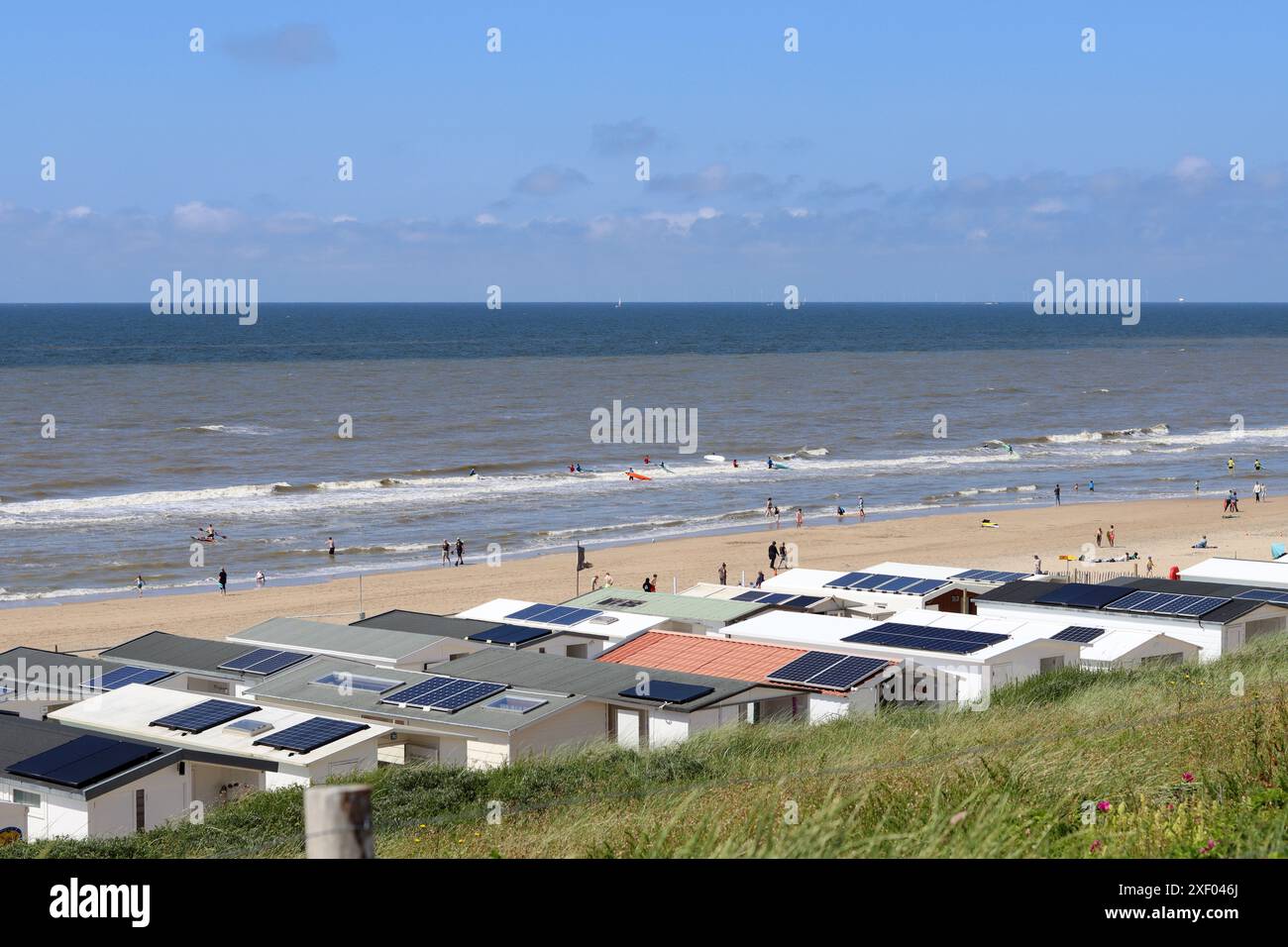 Beach on the North Sea coast in the Netherlands in the summer Stock ...