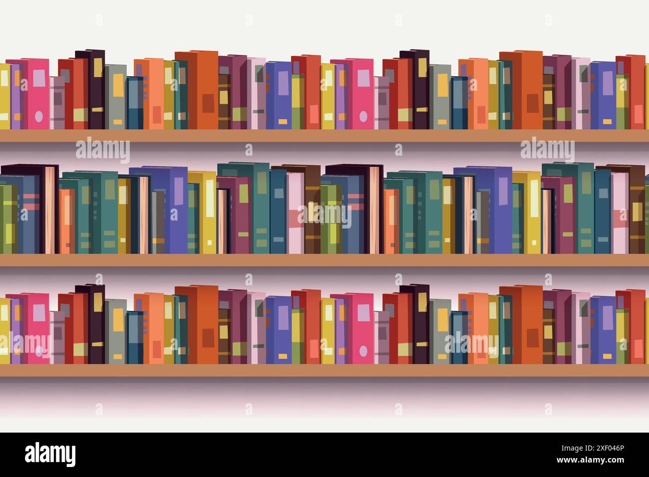 a seamless book shelf with various books Stock Vector Image & Art - Alamy