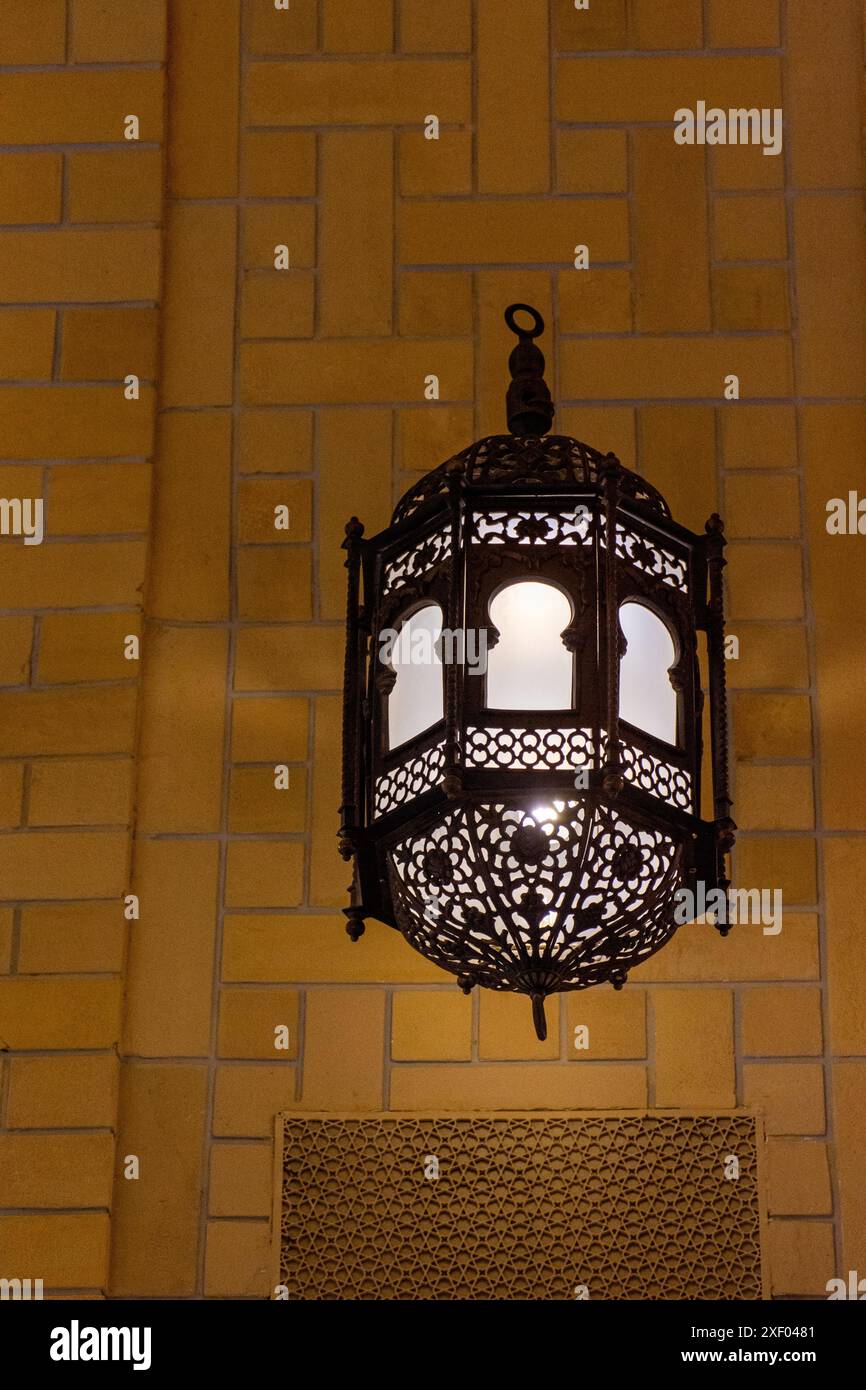 Oriental lantern hanging from the ceiling of Ibn Battuta shopping mall ...