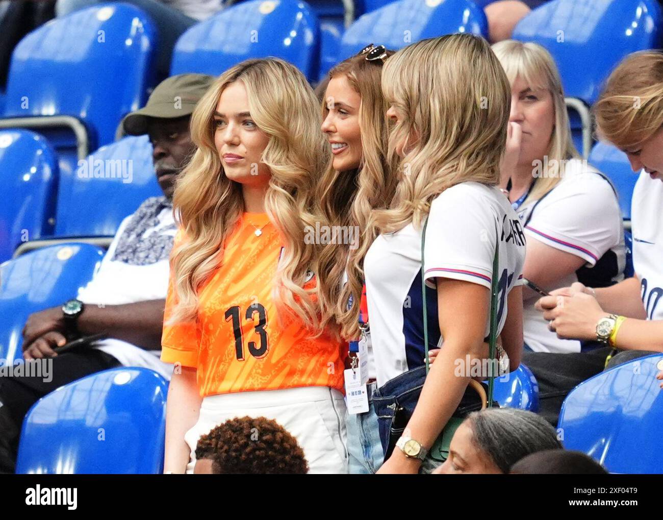 Georgina Irwin, wife of England goalkeeper Aaron Ramsdale (left) and ...