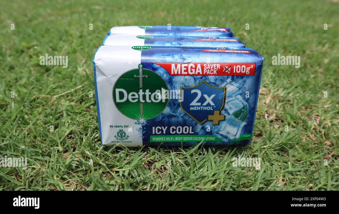 Dettol icy cool bathing soap in blue color pack sold on 22, june, 2024 ...