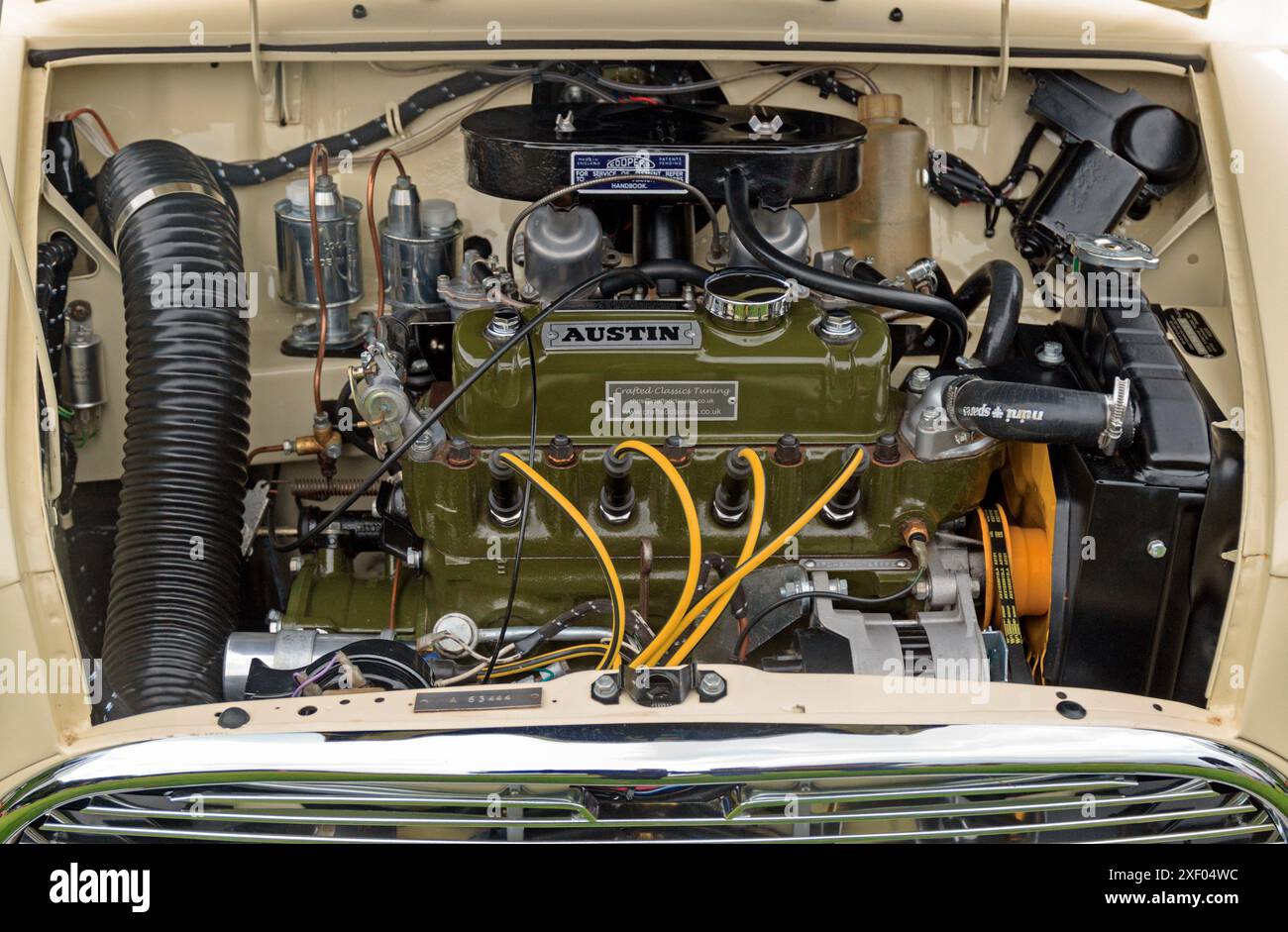Austin Cooper engine. Hoghton Tower Classic Car Show 2024 Stock Photo ...