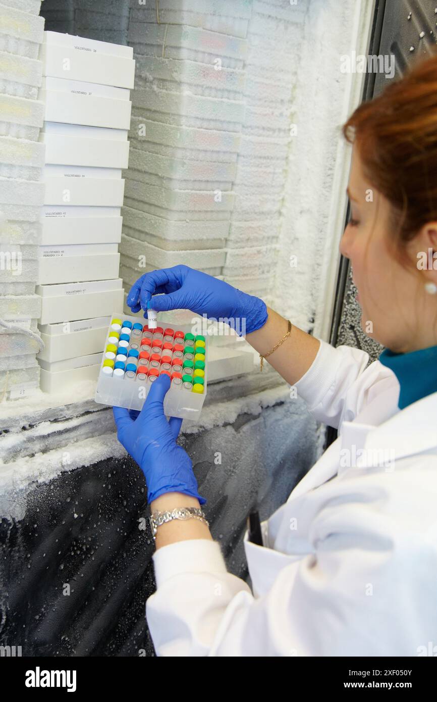 Experimental phase clinical trial, Storage of samples in freezer ...