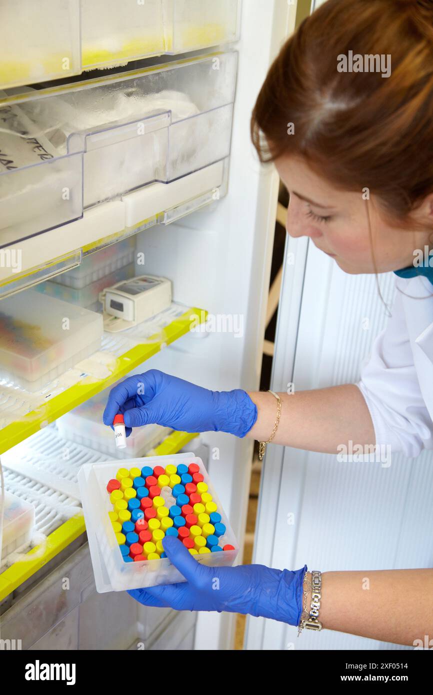 Experimental phase clinical trial, Storage of samples in freezer ...