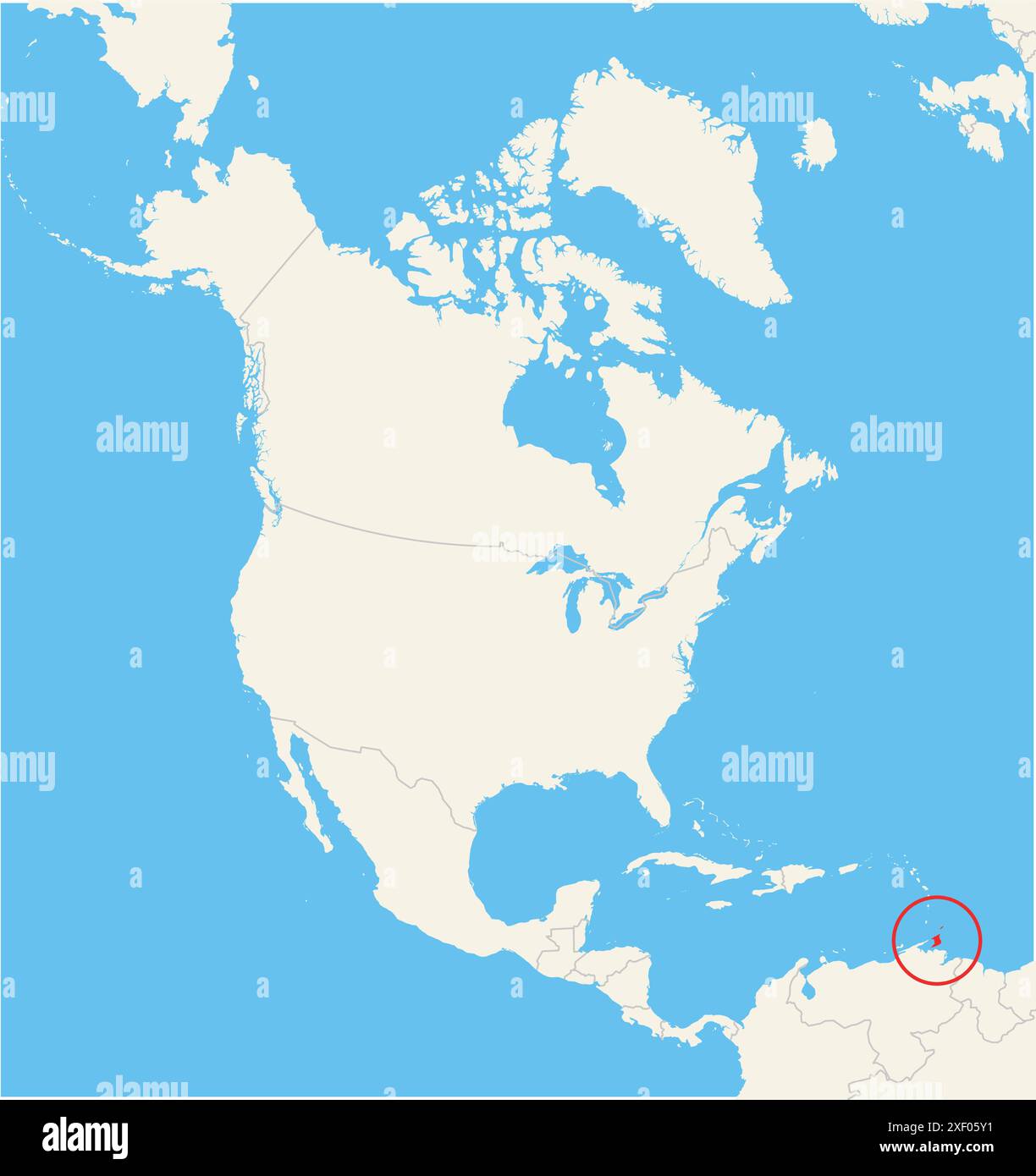 Locator map showing the location of the country Trinidad And Tobago in ...