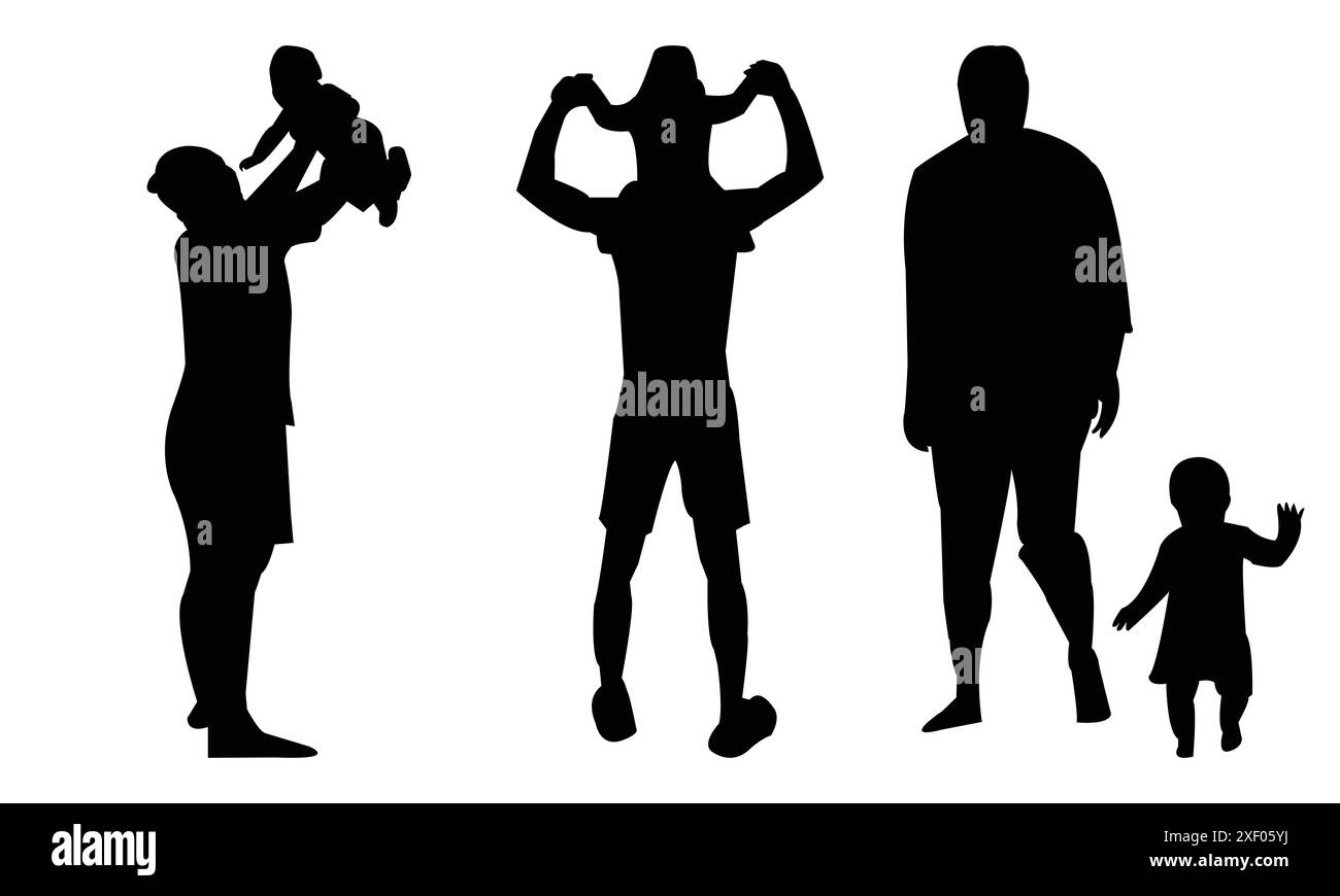 Vector illustration dad silhouette hi-res stock photography and images ...