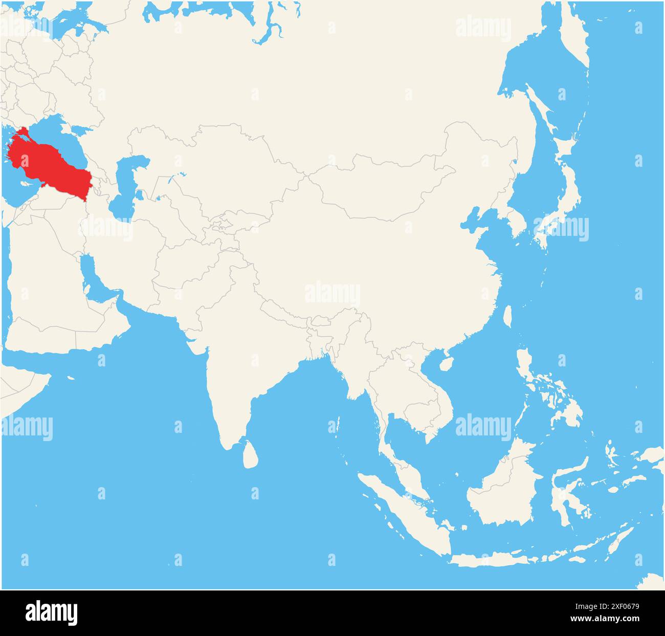 Turkey highlighted map Stock Vector Images - Alamy